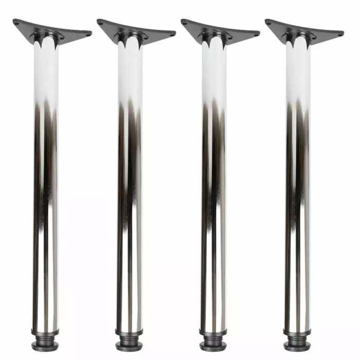 710mm Chrome Round Table Legs 4 Pack